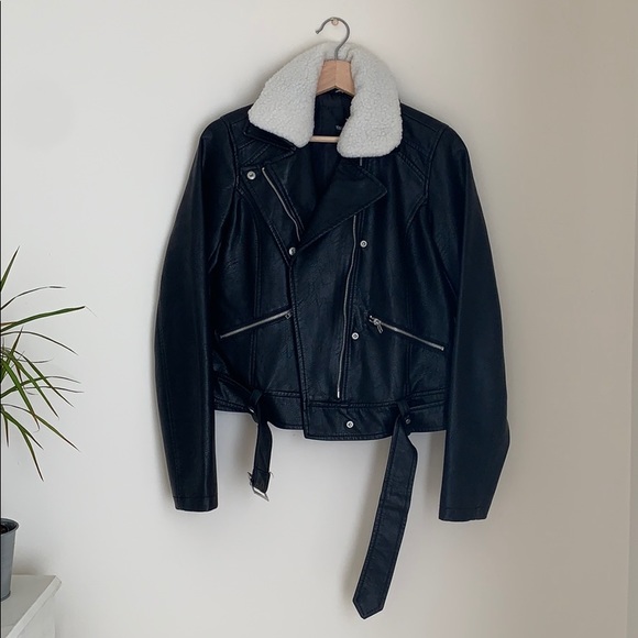 Target | Jackets & Coats | Sherpa Collar Leather Jacket | Poshmark